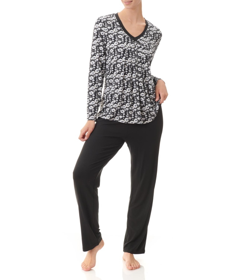 Givoni Jenna Floral Long PJ Set - Womens Sleepwear | Pajamas for Women ...